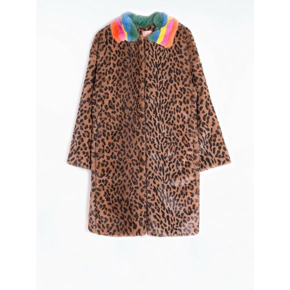 Vilgallo | Jackets & Coats | Vilagallo Coat Jacket Dina Leopard Long ...